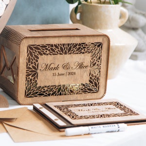 Unique Wedding Card Box Set With Classic Guest Book, Personalized ...