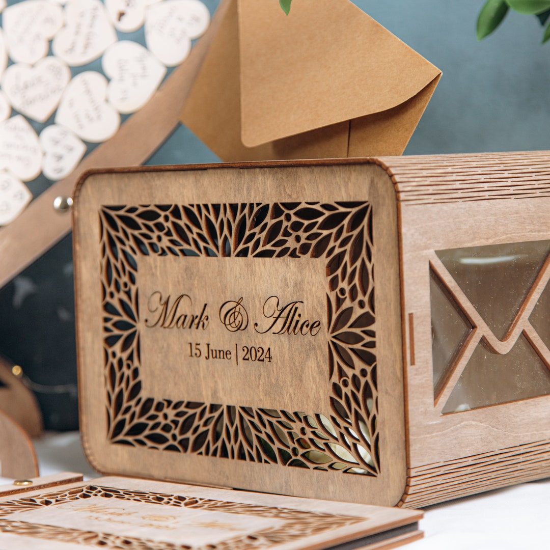 Personalized Card Box Set With Wedding Guest Book, Instax Photo Album ...
