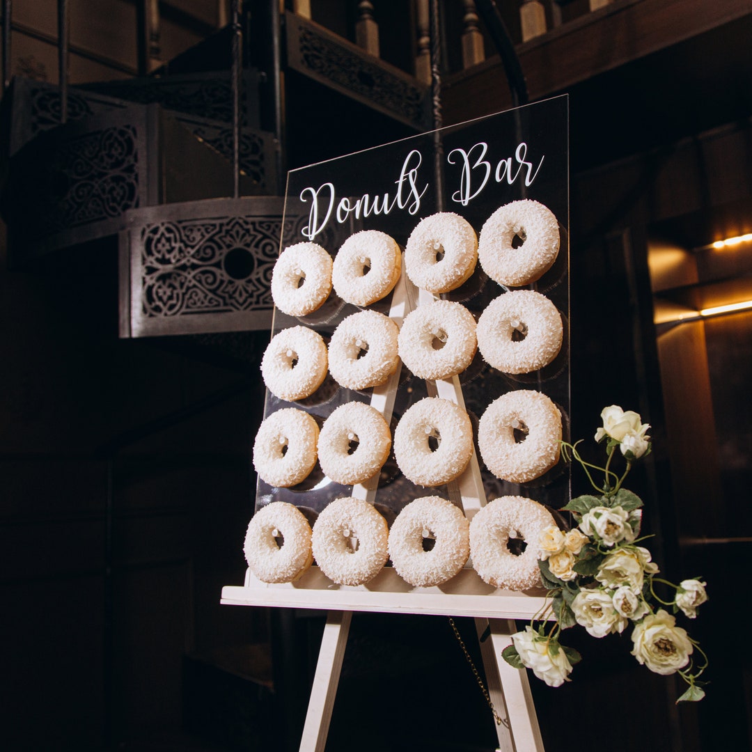 Personalized Donut Wall Stand, Wedding Decor, Rustic Donut Display ...