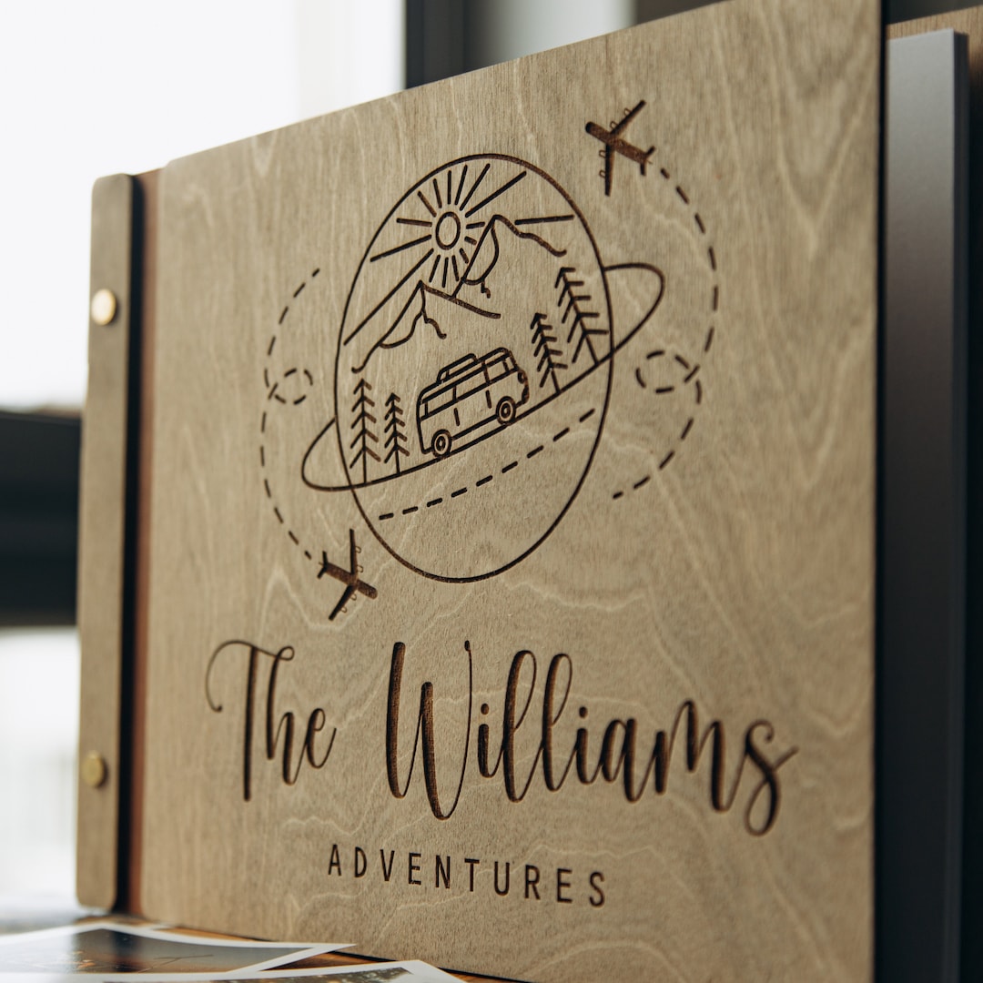 Travel Planner, Wooden Adventure Book, Custom Family Photo Album ...