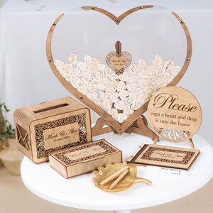 Unique Wedding Card Box Set With Classic Guest Book, Personalized ...