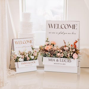 Personalized Decor Wedding Welcome Sign, Custom Wedding Sign Flower Box ...