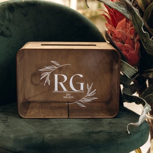 Custom Acrylic Gift Card Box With Slot, Rustic Boho Nature Wedding ...