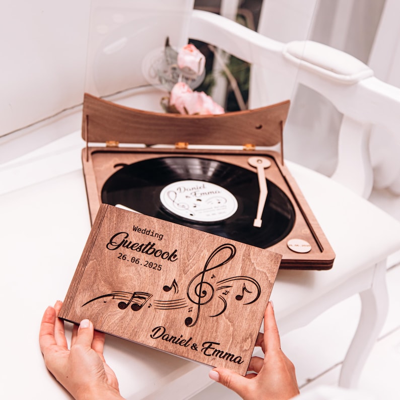 Personalized Vinyl Record Wedding Guest Book: Music Theme Keepsake - Etsy