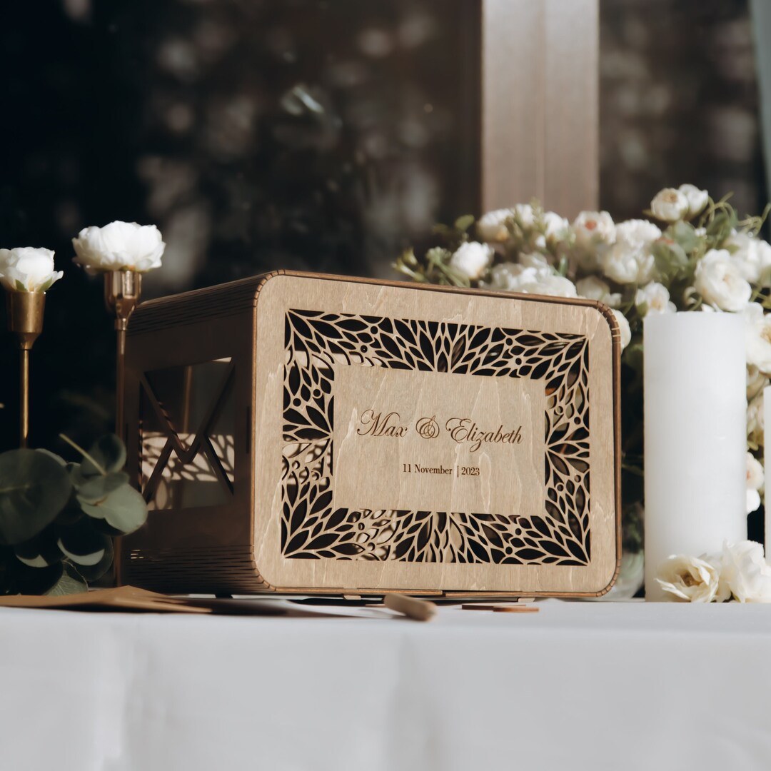 Unique Handmade Wedding Card Box With Slot, Custom Bridal Shower ...
