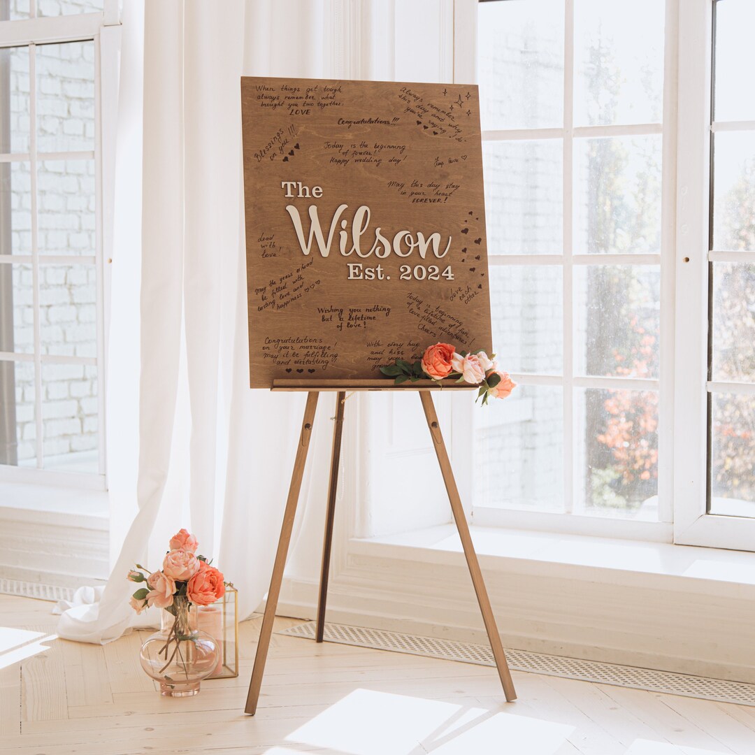 Rustic Canvas Holder for Wedding Welcome Sign and Guest Book ...