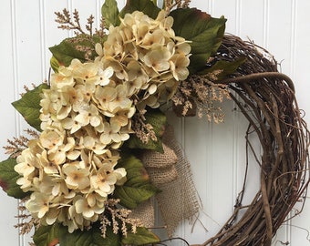 Hydrangea wreath | Etsy