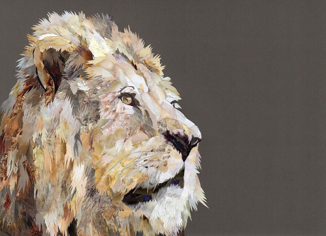 Logan el León, collage, impresión firmada de edición limitada A4 - Etsy ...