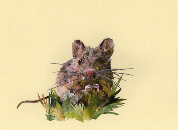 Matilda Mouse collage signed limited edition A4 print | Etsy