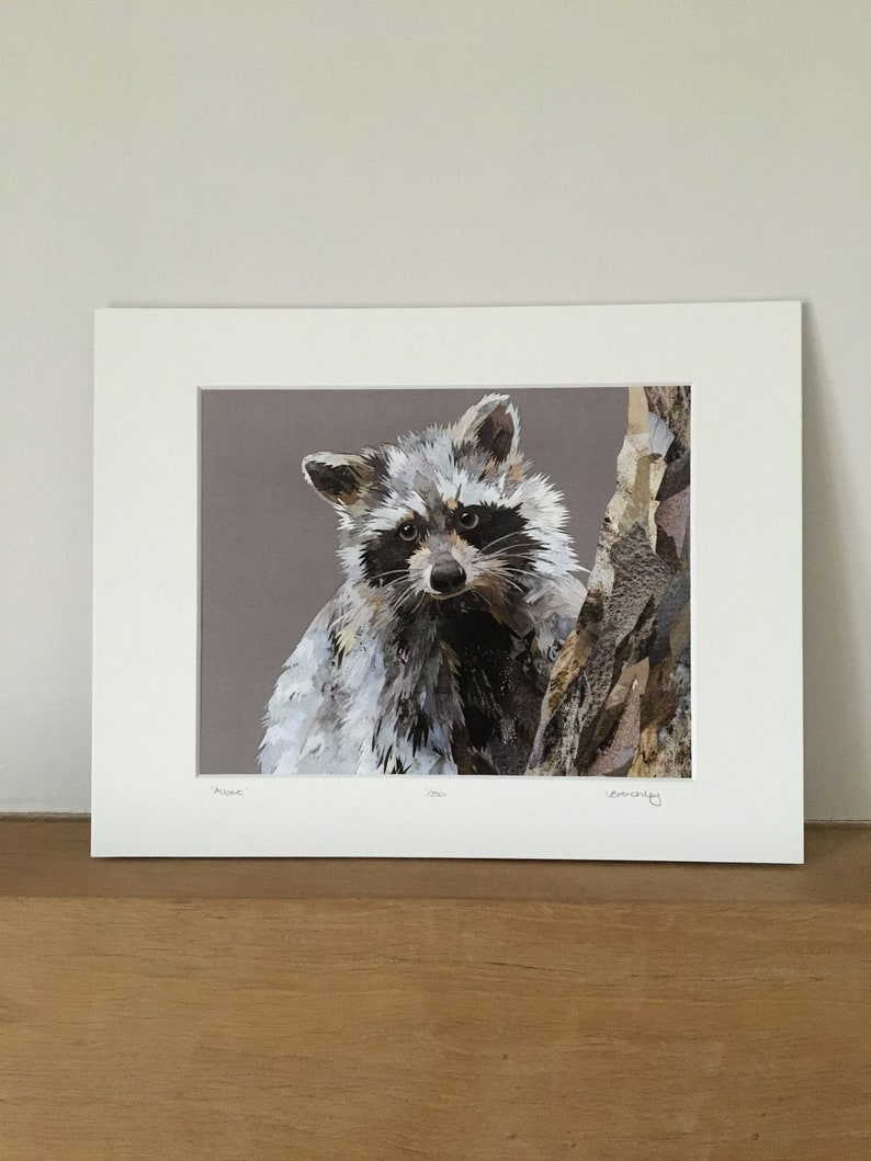 Albert the Raccoon, Collage, Signed Limited Edition A4 Print. - Etsy UK