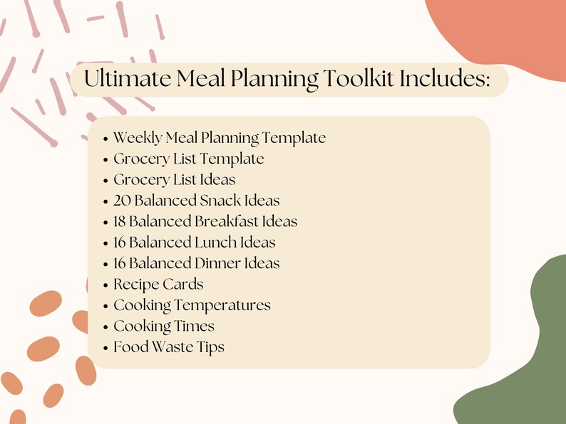 Ultimate Meal Planning Toolkit - Etsy