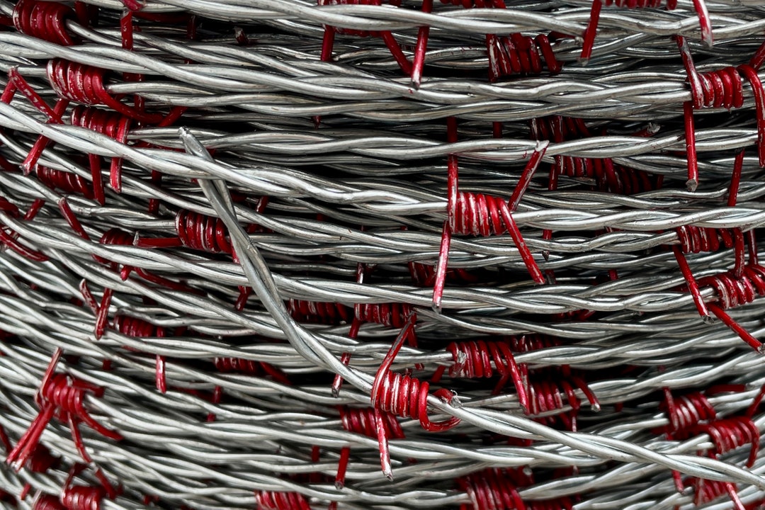 Galvanized Metal Fence Wire With Red Barbs 15 Gauge - Etsy
