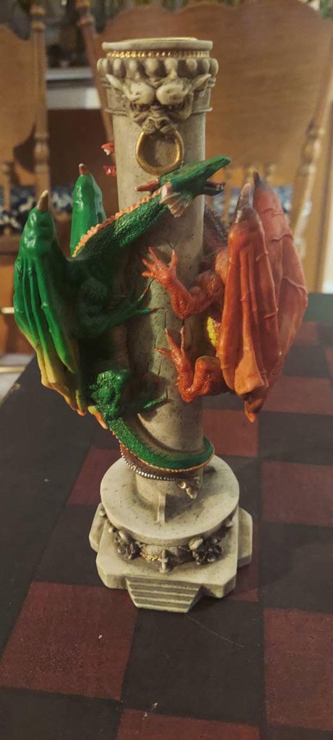 Single Candlestick Dragon Statue by Summit Collection Fantasy Resin ...