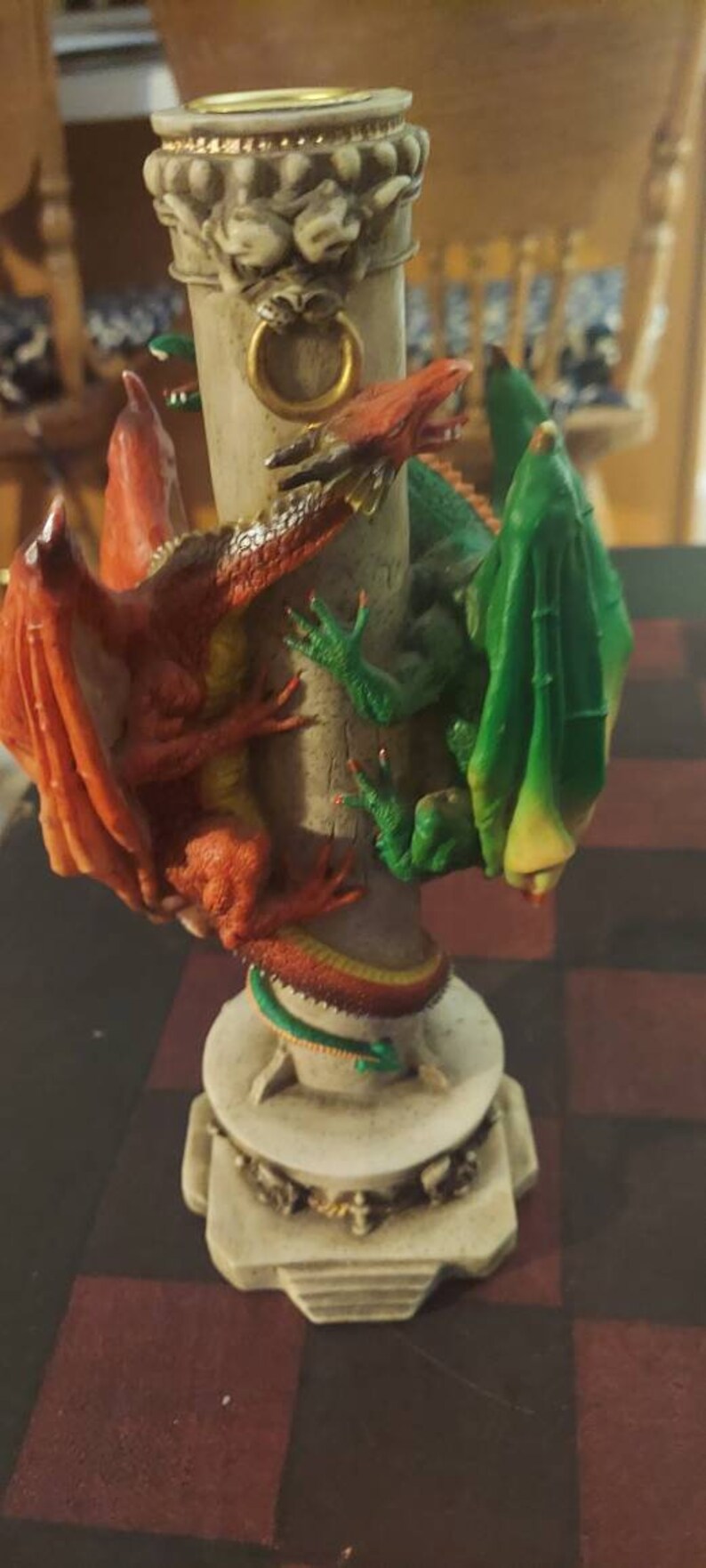 Single Candlestick Dragon Statue by Summit Collection Fantasy Resin ...