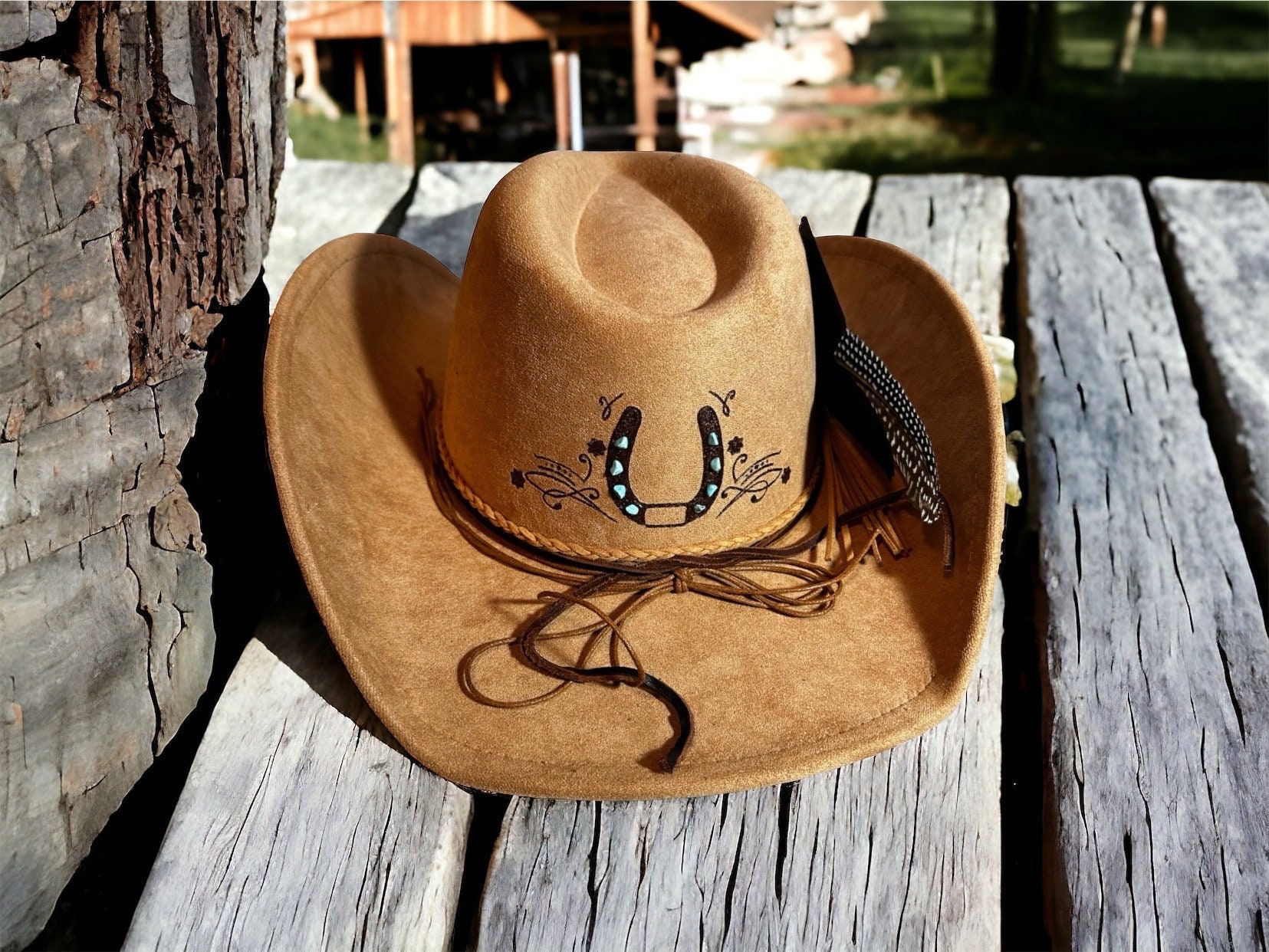 Made to Order - Customizable - Burned Barrel Racer Cowgirl Hat ...