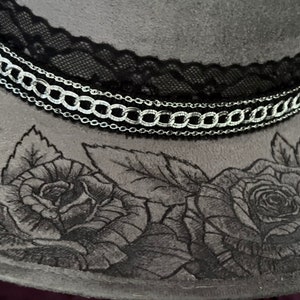 Made to Order Hand Burned Suede Grey Hat Derby Hat Cordobes Style Rose ...