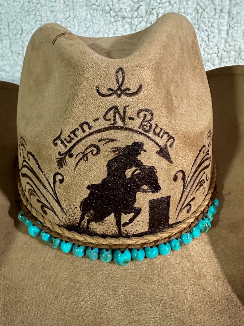 Made to Order - Customizable - Burned Barrel Racer Cowgirl Hat ...