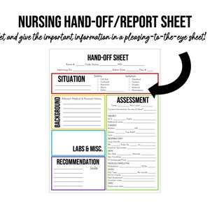 Nursing Hand-off/report Sheet - Etsy