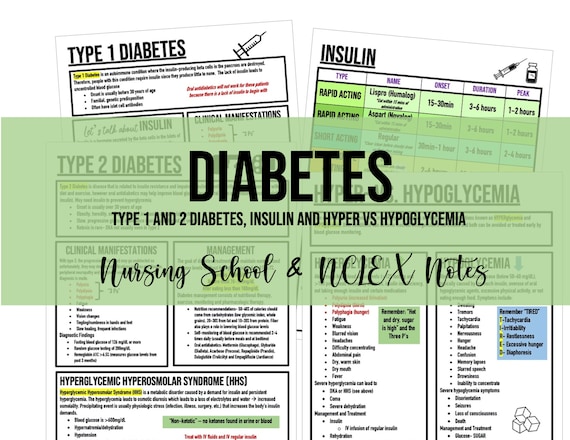 Diabetes Nursing School Notes - Etsy