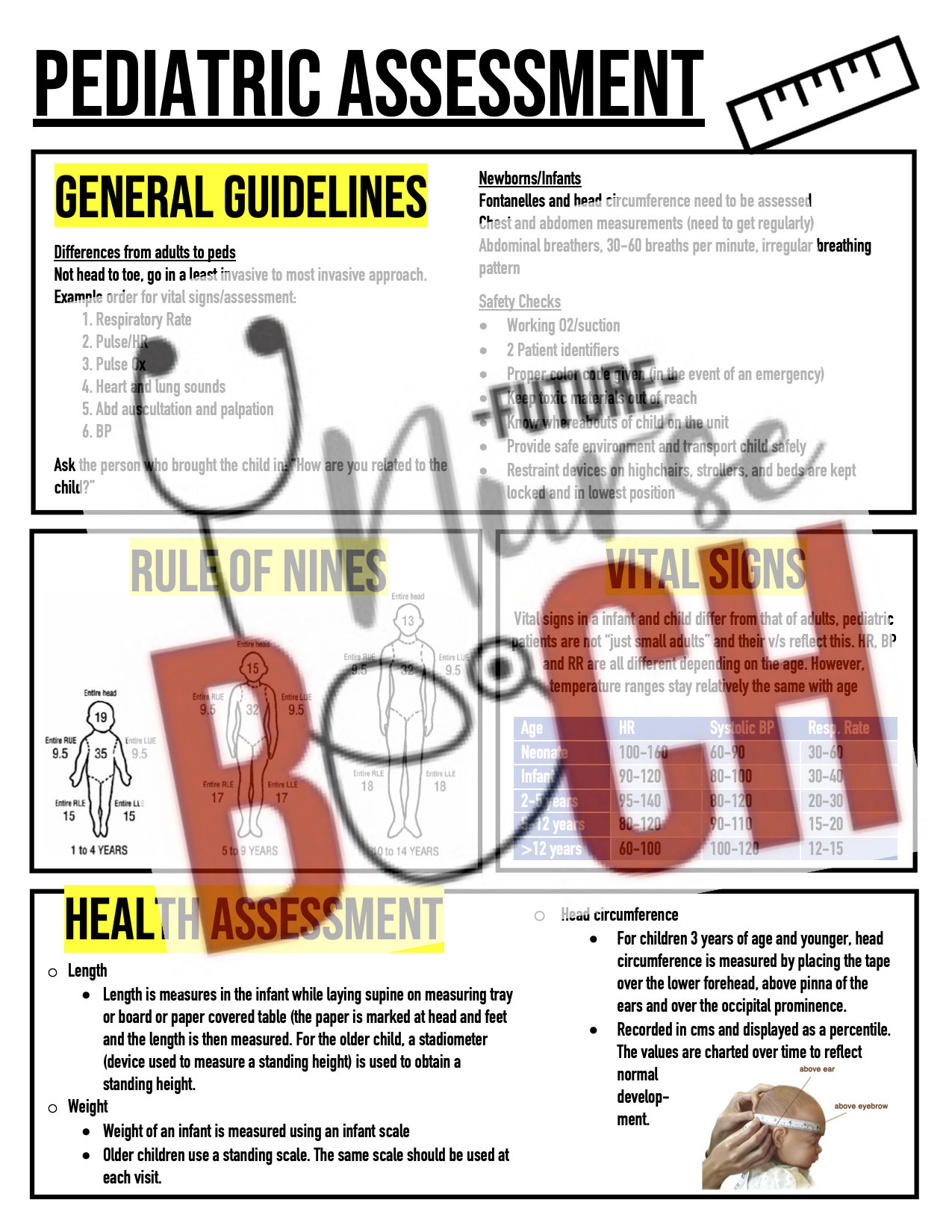 Pediatric Basics Nursing School Notes - Etsy