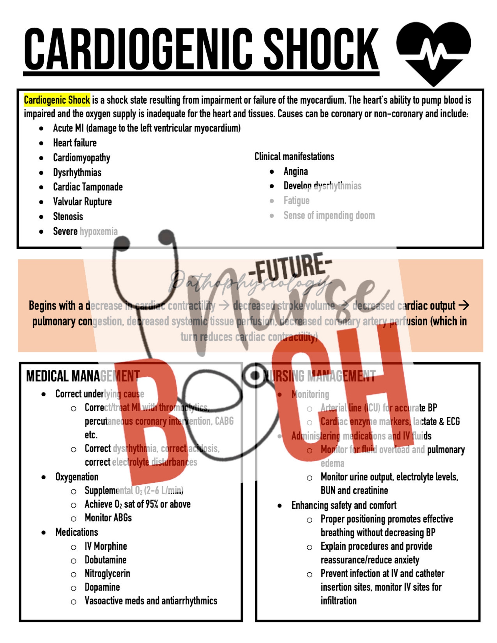 Shock and Sepsis Nursing School Notes - Etsy