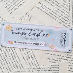 Grumpy X Sunshine Trope Bookmark, Bookish Gift for Readers, Cute for ...