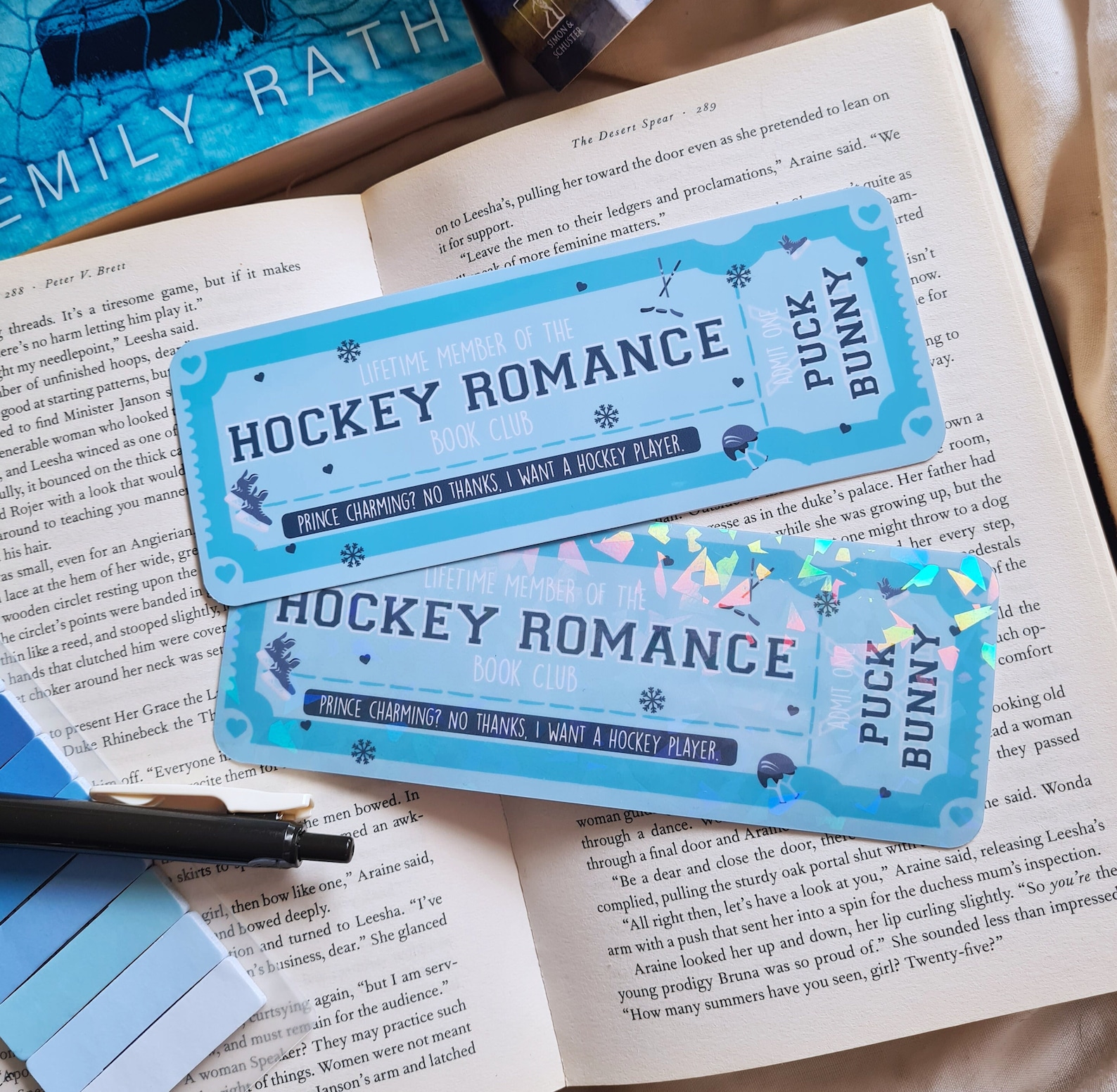 Hockey Romance Bookmark, Book Club Ticket, Aesthetic Ice Hockey, Cute ...