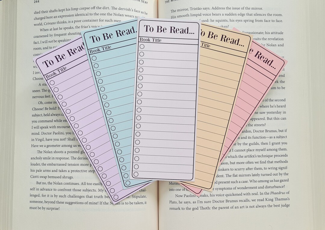 TBR to Be Read Pastel Bookmark, Pack of 5, Antique Library Card Book ...