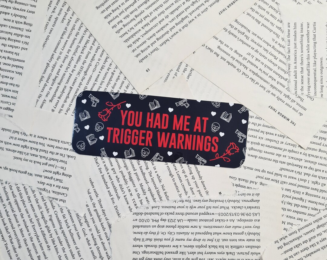 Trigger Warning Dark Romance Bookmark, Cute Romance Reader Bookmark ...