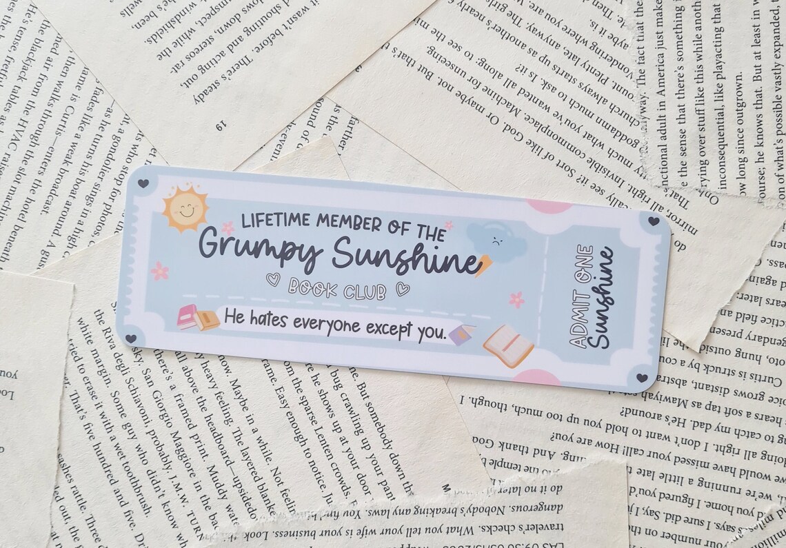Grumpy X Sunshine Trope Bookmark, Bookish Gift for Readers, Cute for ...