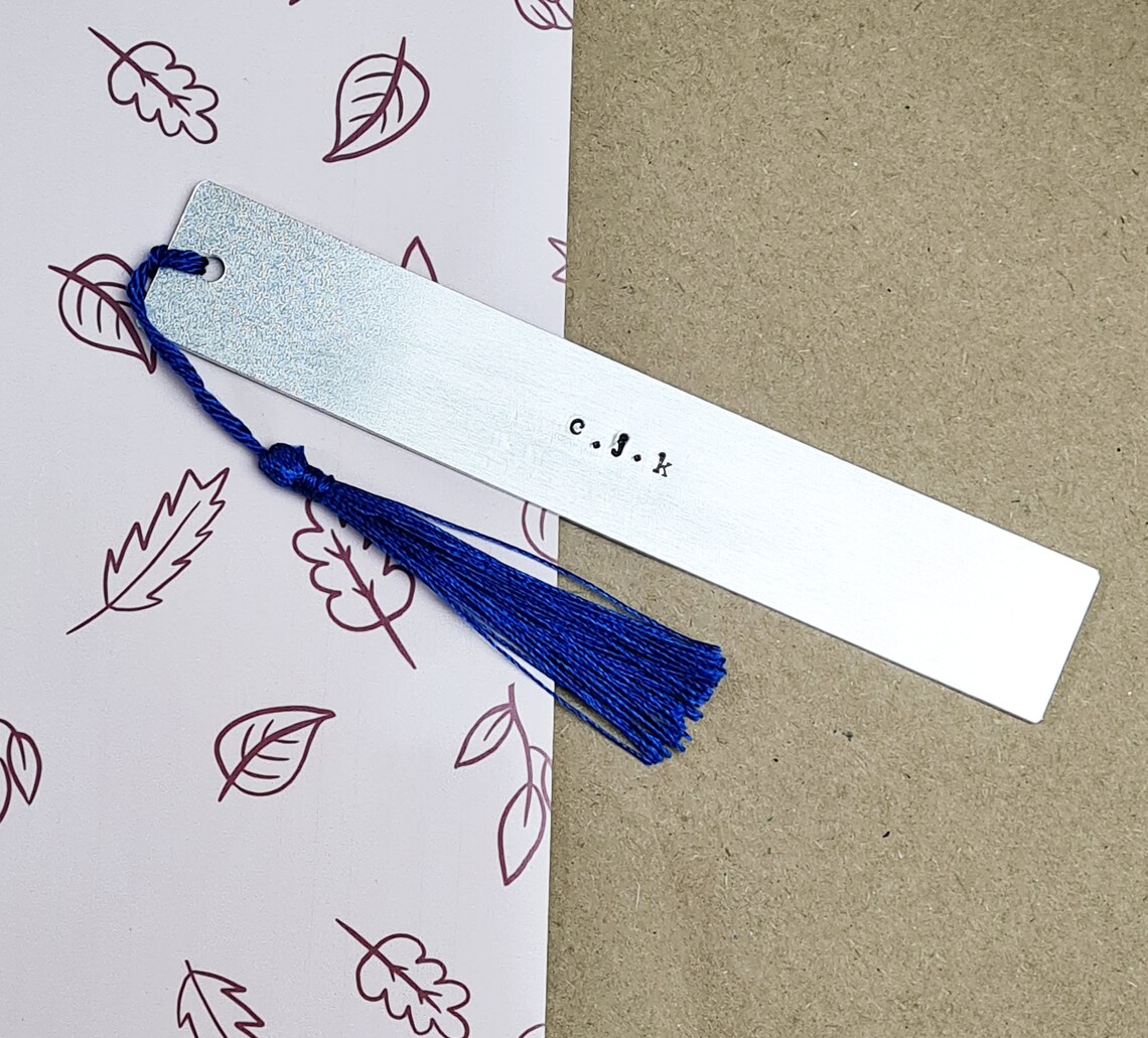 Custom Personalised Initial Bookmark Hand Stamped Metal | Etsy
