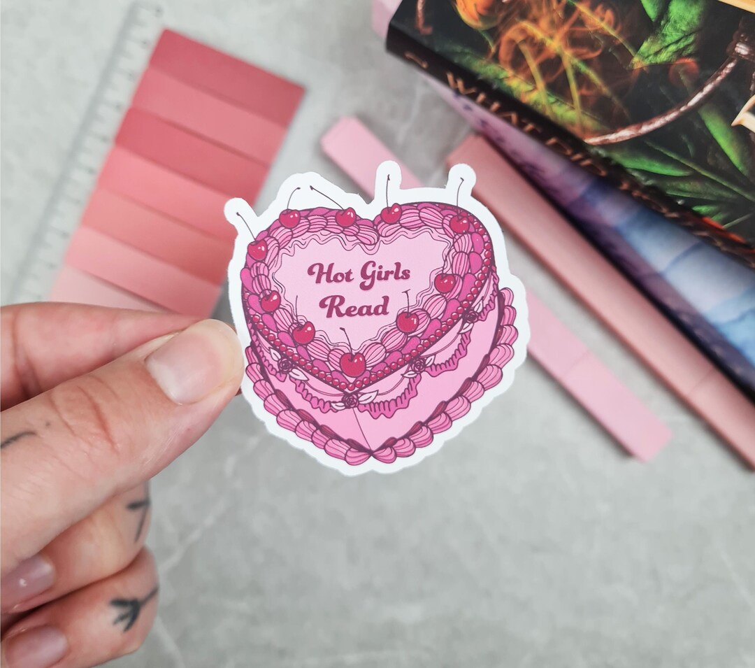 Hot Girls Read Sticker, Coquette Reading Bullet Journal, Kindle Case ...