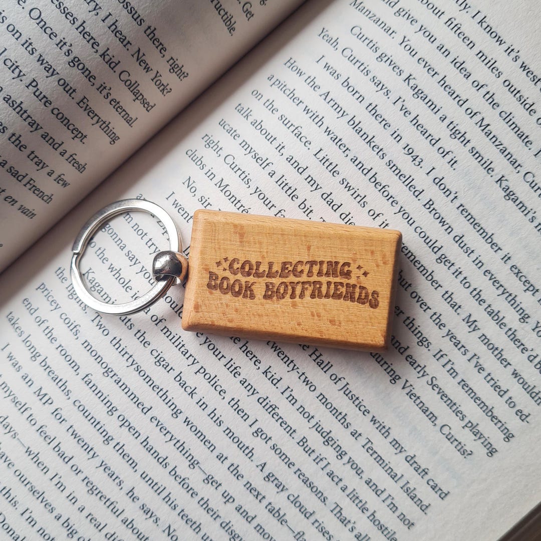 Collecting Book Boyfriends Wooden Keyring, Bookstagram Booktok Merch ...
