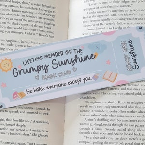 Grumpy X Sunshine Trope Bookmark, Bookish Gift for Readers, Cute for ...