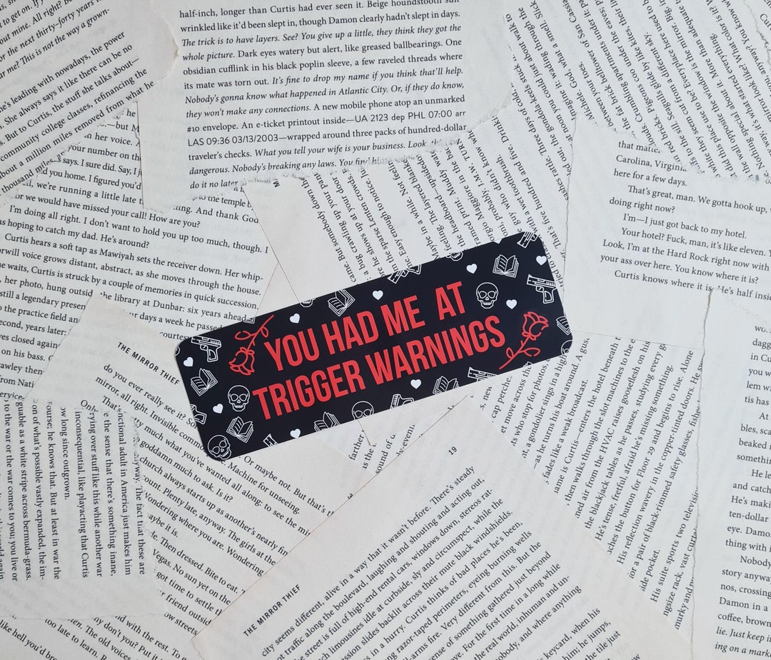 Trigger Warning Dark Romance Bookmark, Cute Romance Reader Bookmark ...