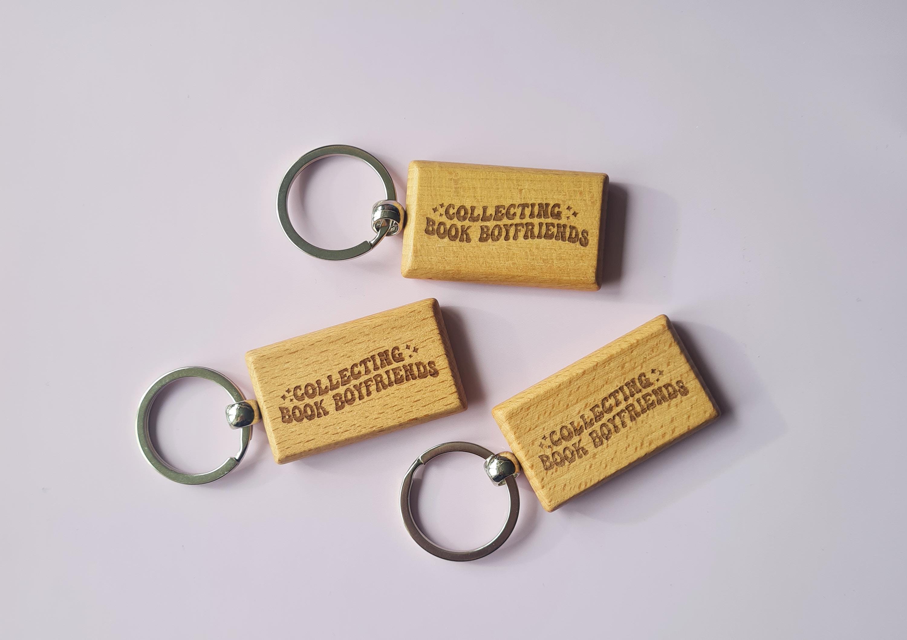 Collecting Book Boyfriends Wooden Keyring, Bookstagram Booktok Merch ...