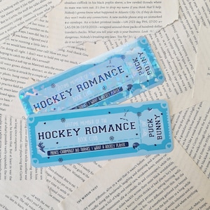 Hockey Romance Bookmark, Book Club Ticket, Aesthetic Ice Hockey, Cute ...