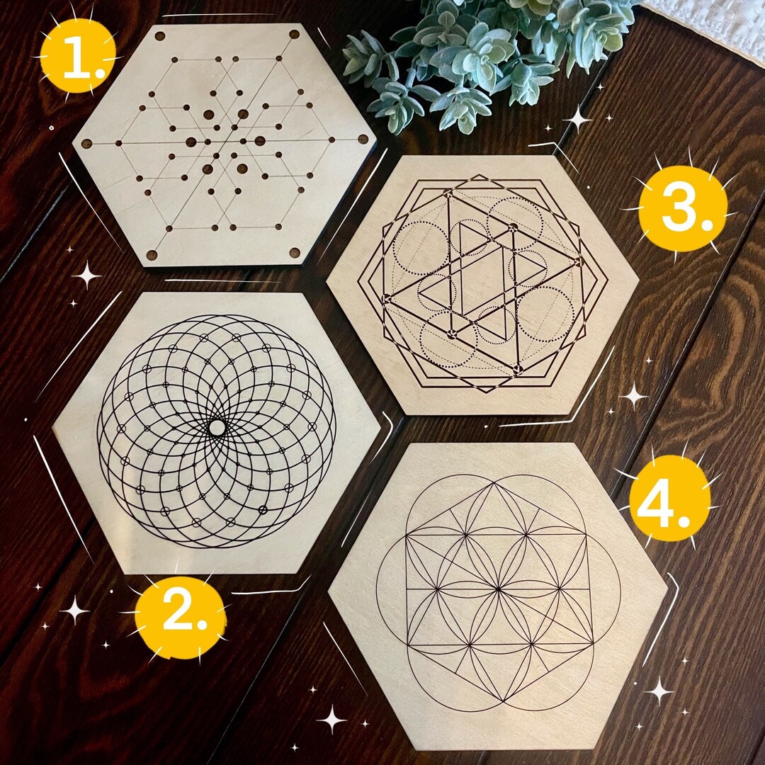 Crystal Grid Boards - Sacred Geometry Grids - Personalized Options - Etsy