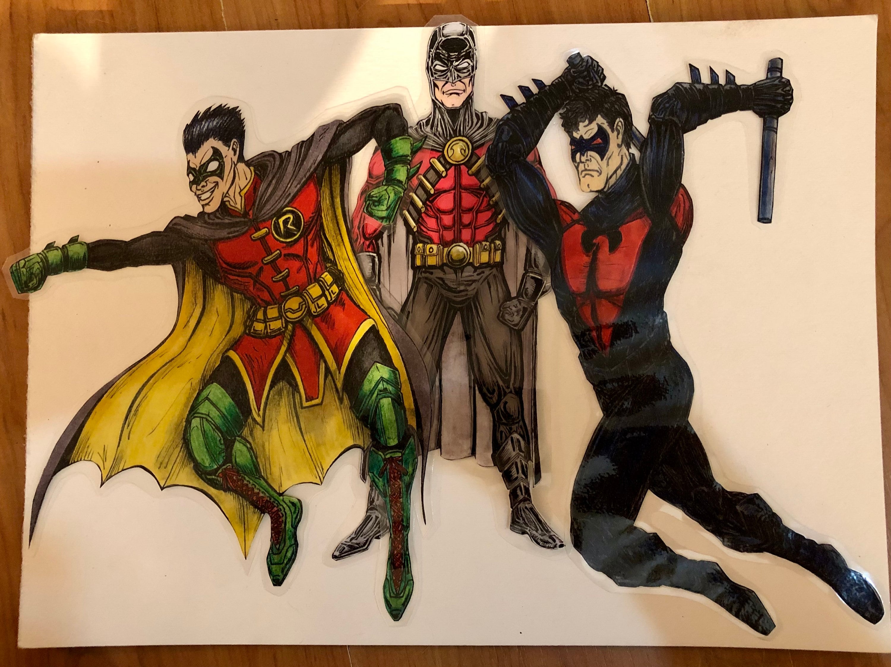 Super Hero Magnet Set: Robin, Red Robin, Nightwing. - Etsy