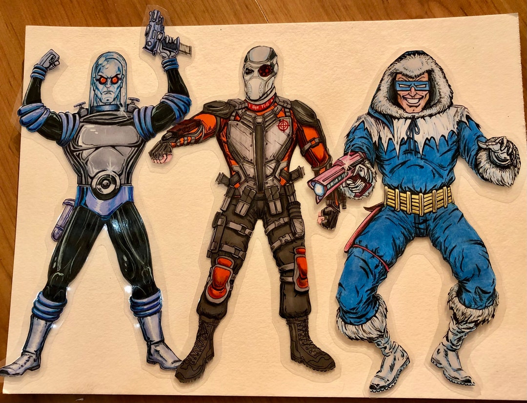 Super Villain Magnet Set: Mr. Freeze, Deadshot, Captain Cold - Etsy