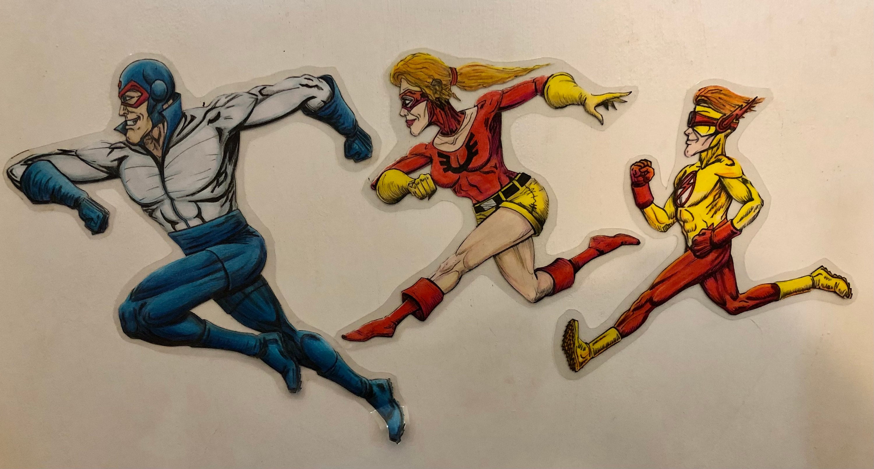 Super Hero DC Speedster Magnet Set: Max Mercury Jesse Quick - Etsy