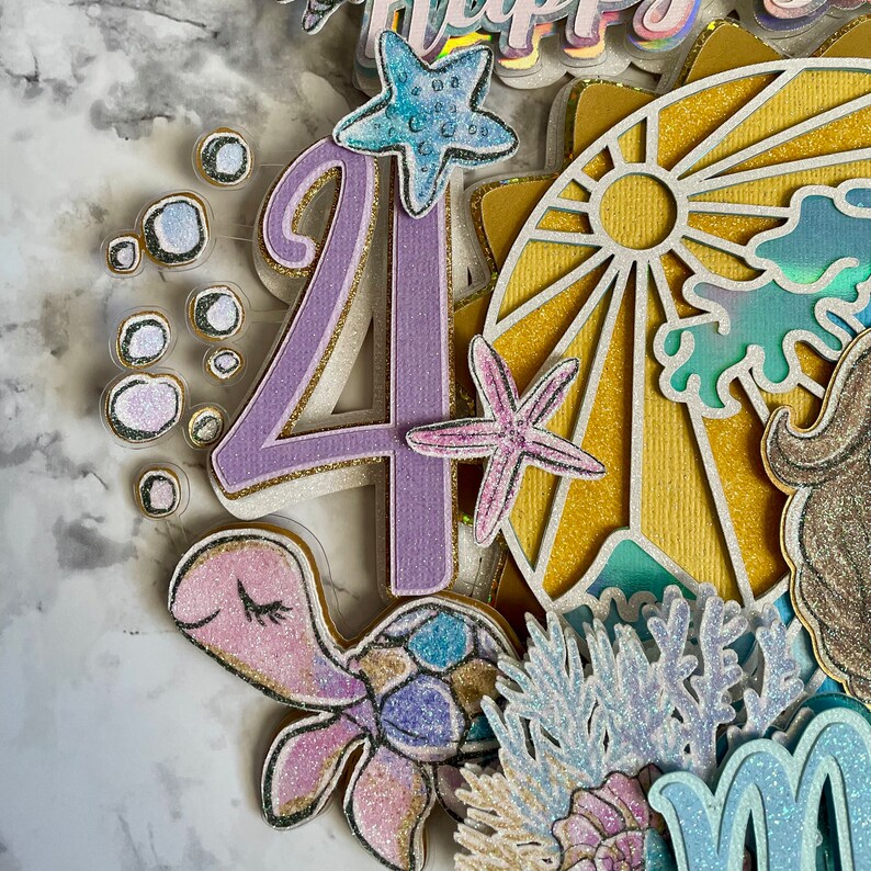 Mermaid Cake Topper - Mermaid Party - Mermaid Birthday - Under the Sea ...