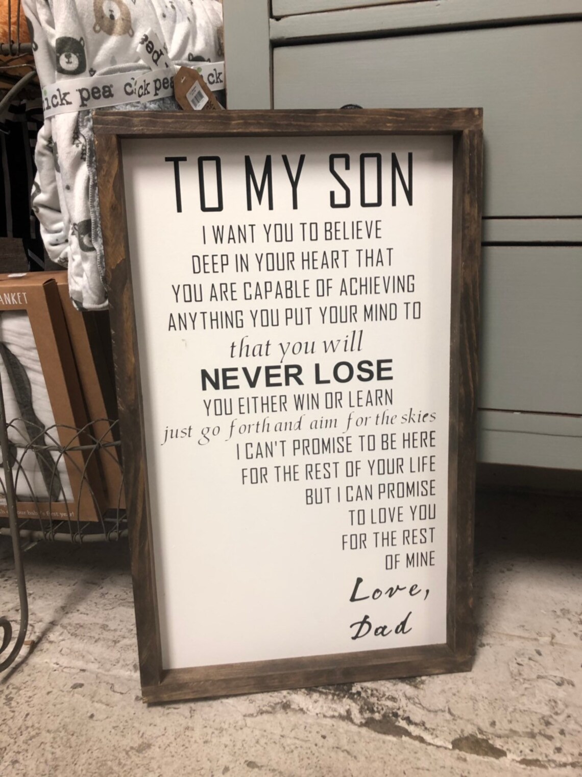 To My Son Sign for My Son Sign Love Mom Love Dad Love Mom - Etsy