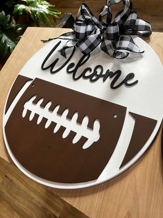 Welcome Football Front Door Sign Fall Outside Decor Fall and - Etsy