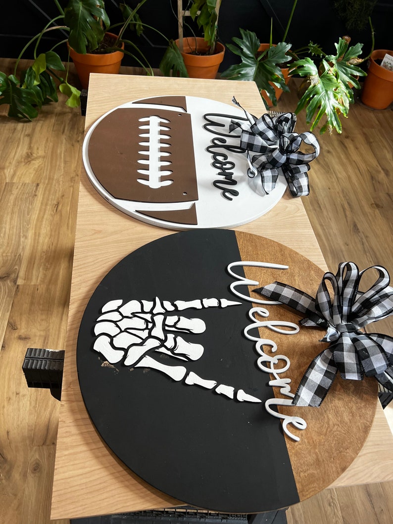 Welcome Football Front Door Sign Fall Outside Decor Fall and - Etsy