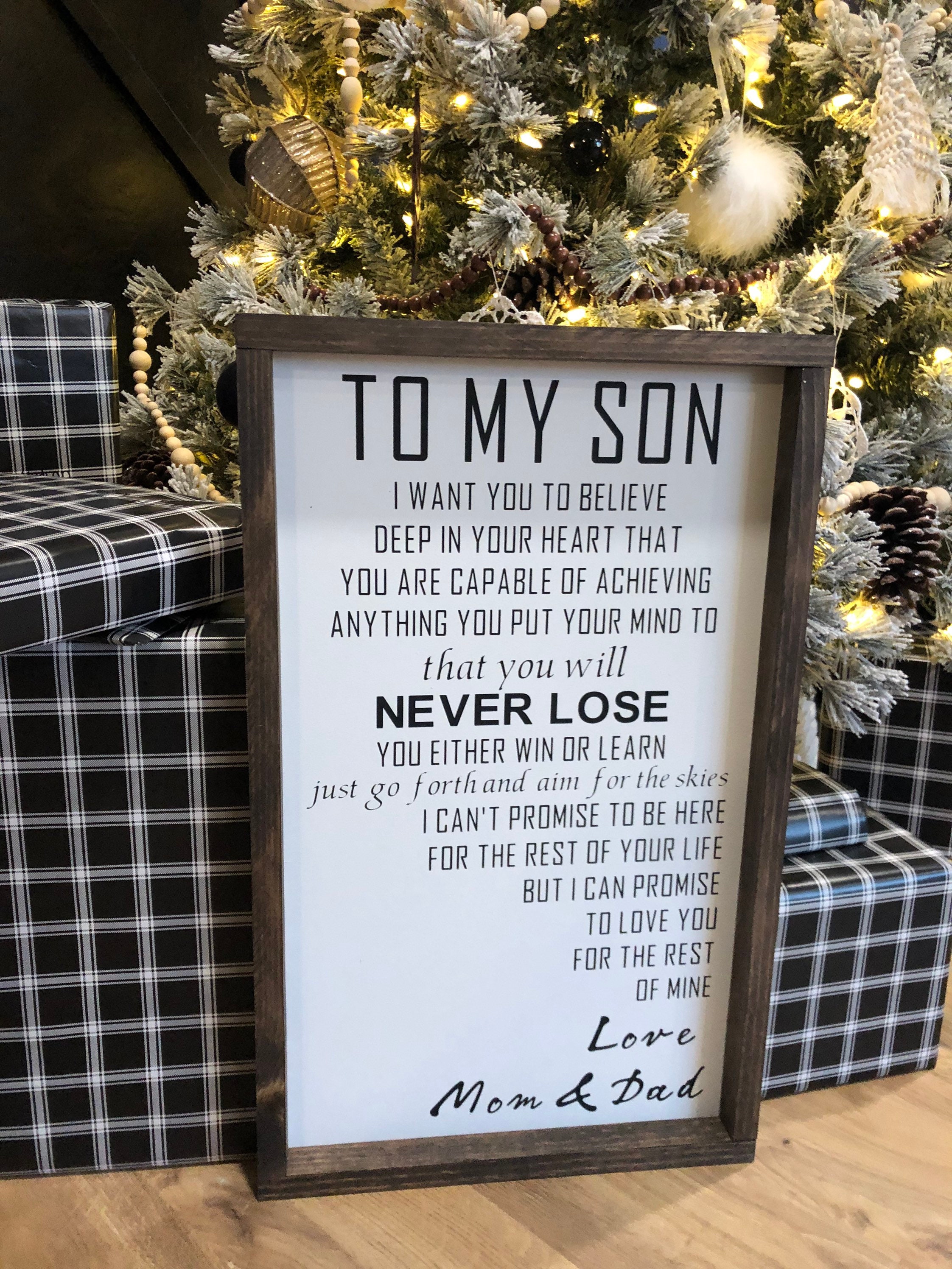 To My Son Sign for My Son Sign Love Mom Love Dad Love Mom | Etsy