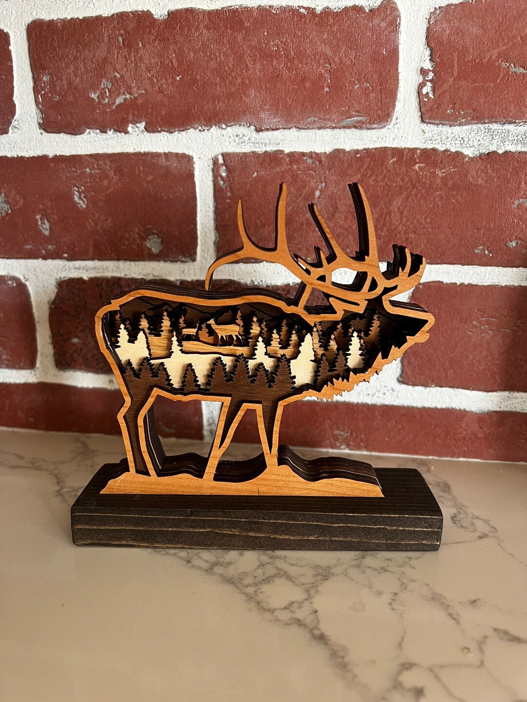 Multilayered Elk, Deer, Hunting Home Decor, Hunters Gift Idea, Wood Art ...