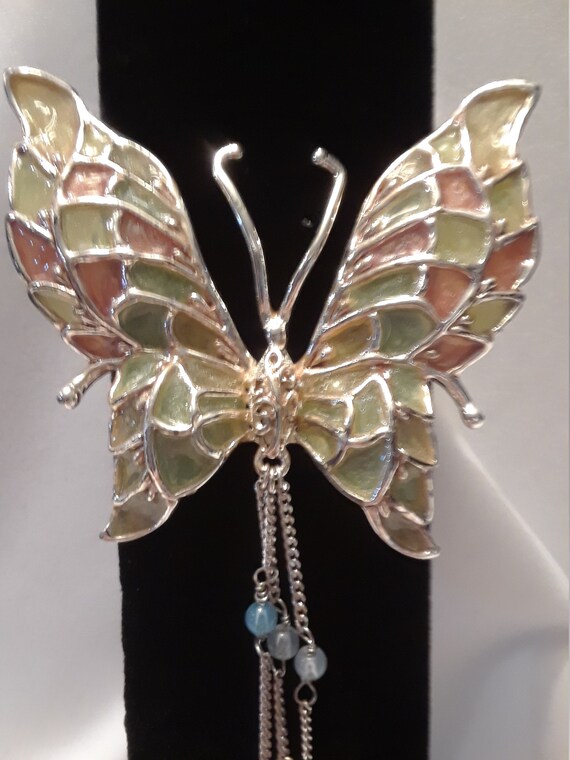 Butterfly Stained Glass Style Brooch - Gem