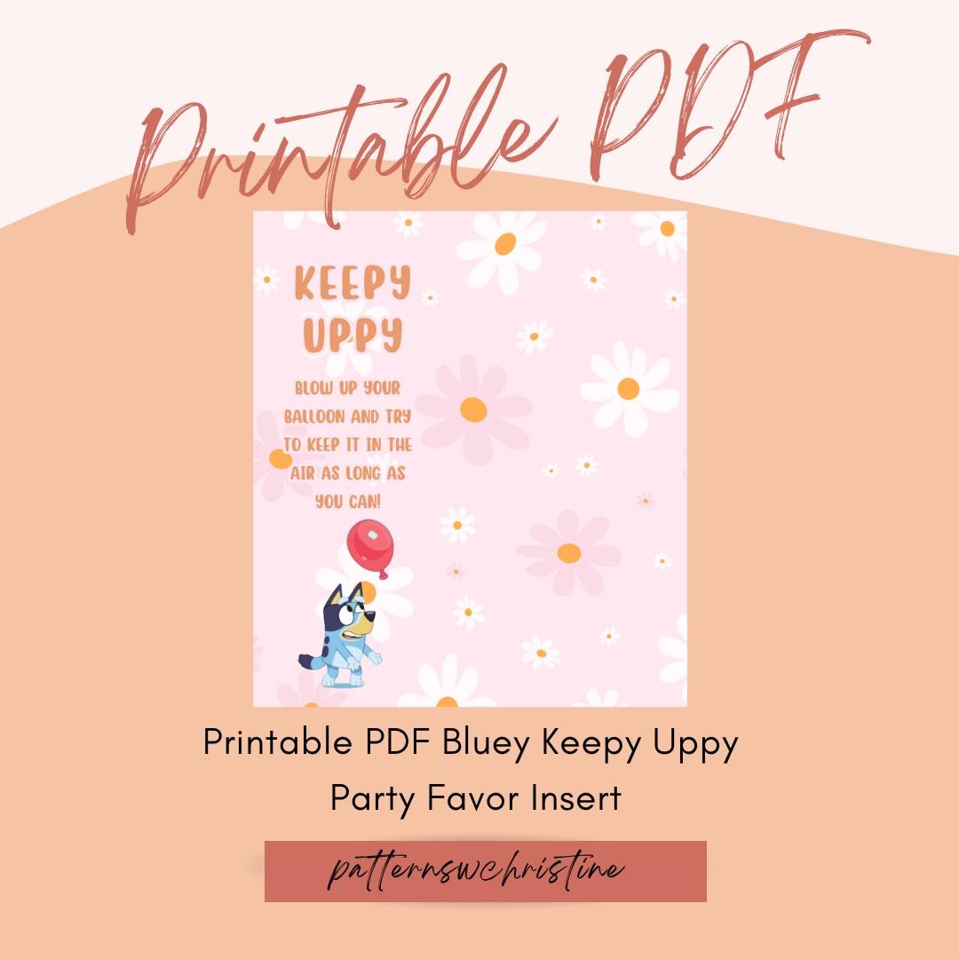 Pink Keepy Uppy Printable PDF Balloon Party Favor Birthday Celebration ...