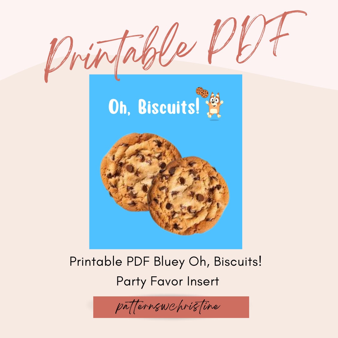 Oh, Biscuits Printable PDF Blue Balloon Party Favor Birthday ...